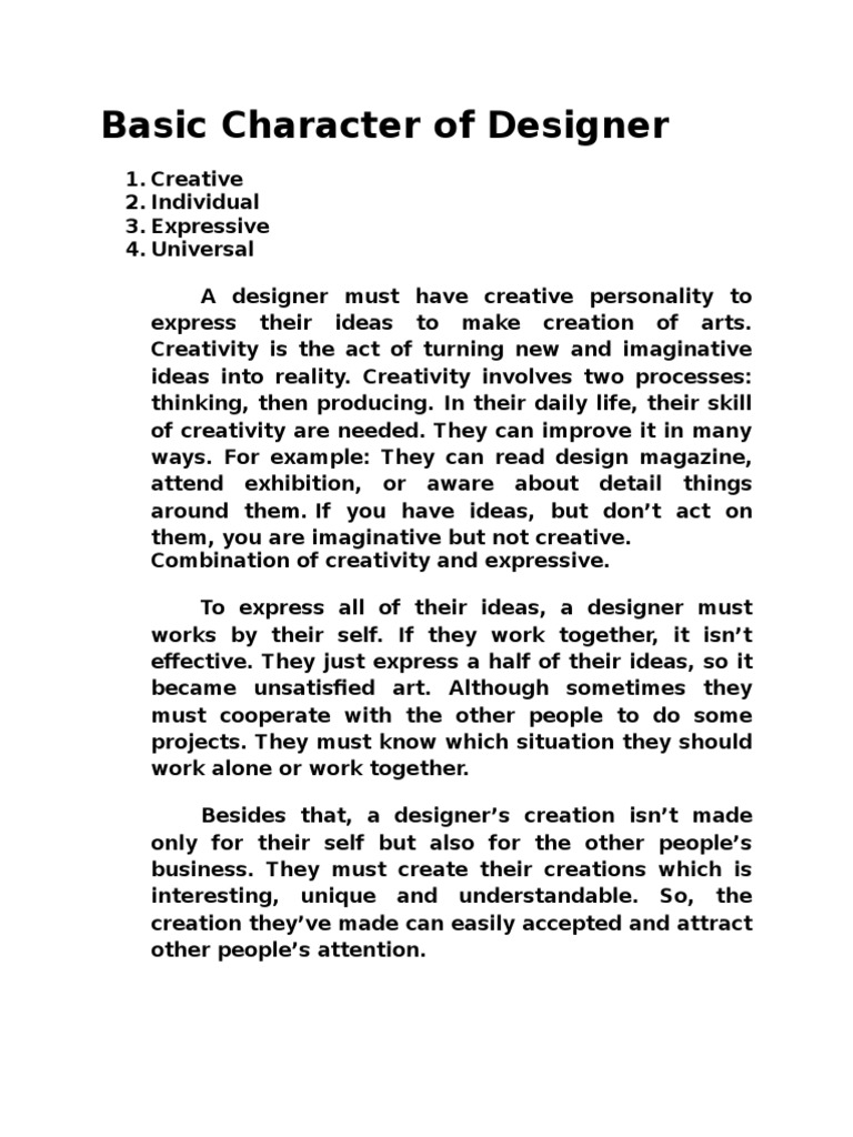 Essential Traits of a Designer | PDF | Art | Self-Improvement