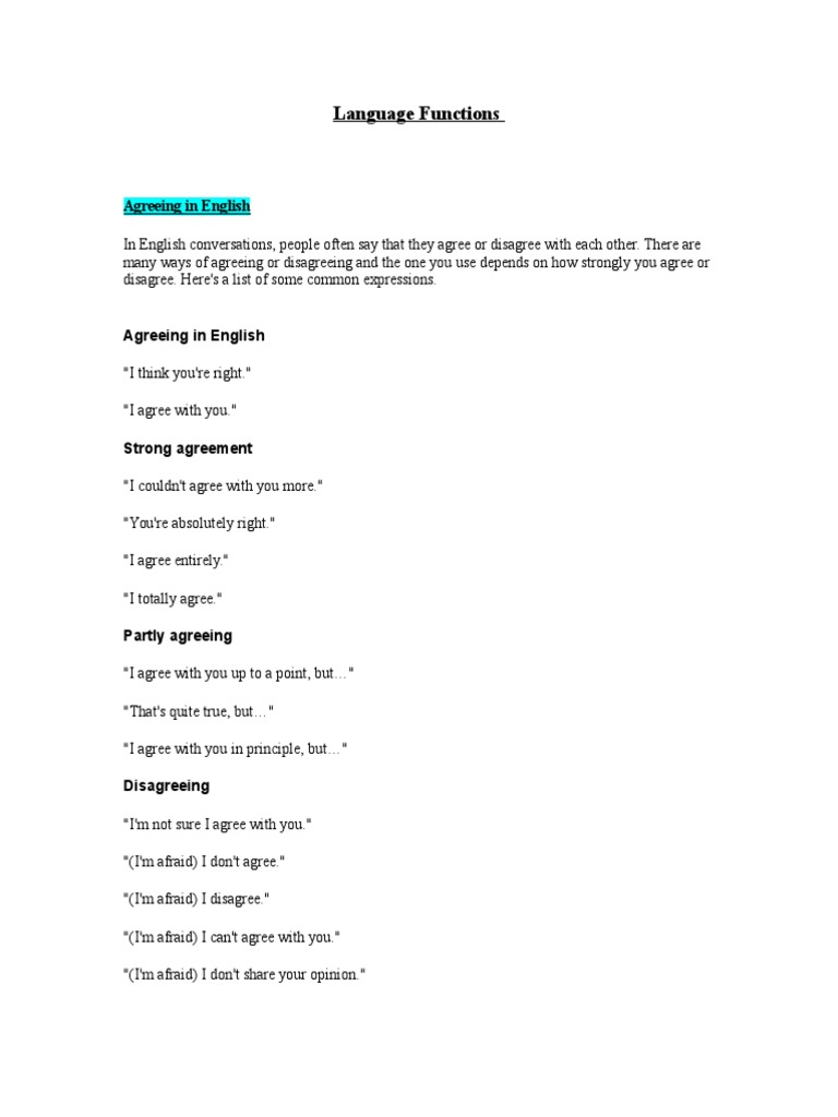 Language Functions in English | PDF | English Language | Verb