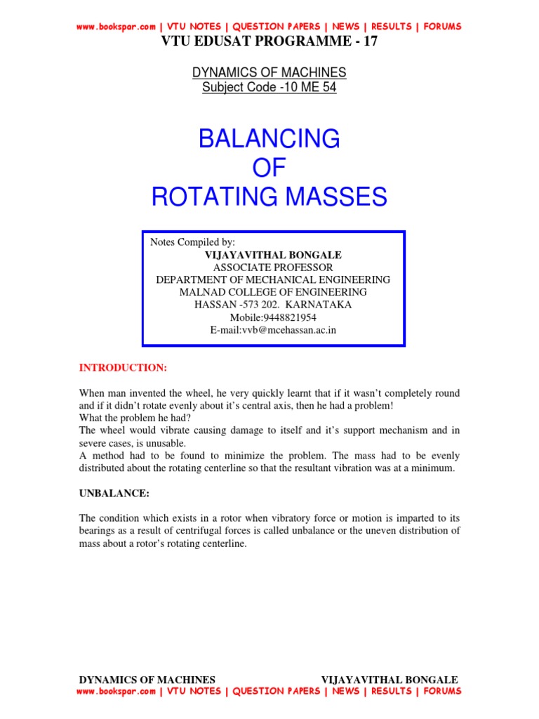 Balancing of Rotating Masses: A Guide to Minimizing Vibrations Through ...