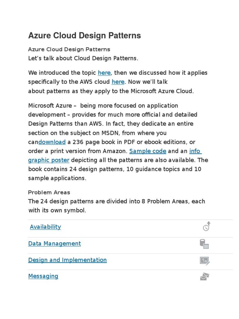 Azure Cloud Design Patterns | PDF | Microsoft Azure | Cloud Computing