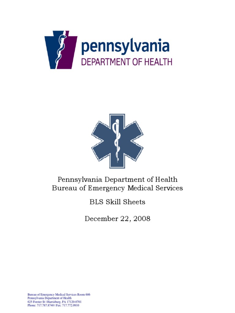 Bls Skill Sheets | PDF | Medical Specialties | Clinical Medicine