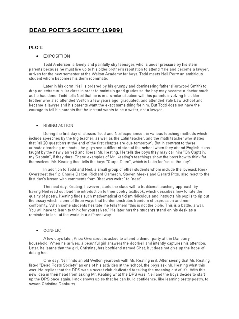 Dead Poet's Society | PDF | Teaching And Learning