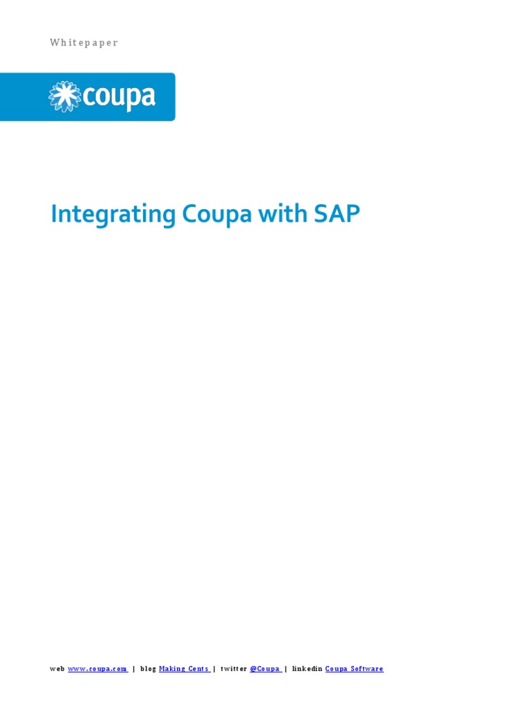 SAP Coupa Integration Whitepaper | PDF | Sap Se | Enterprise Resource ...