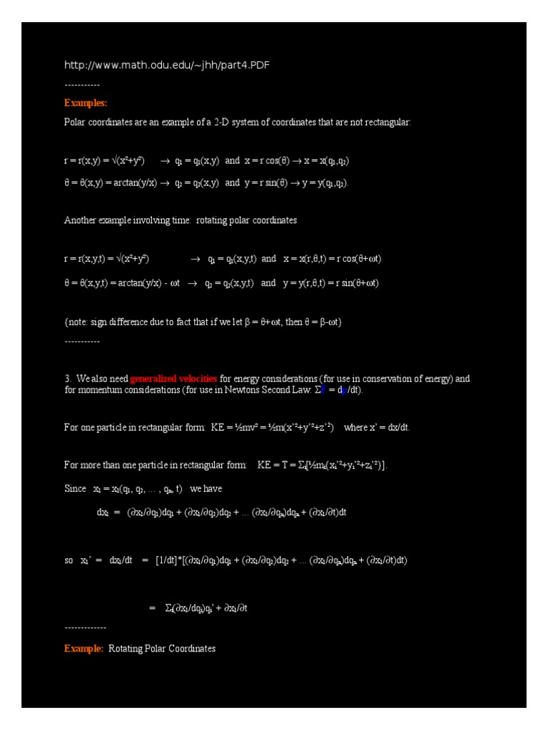 Coordenadas Esferoidales | PDF | Lagrangian Mechanics | Momentum