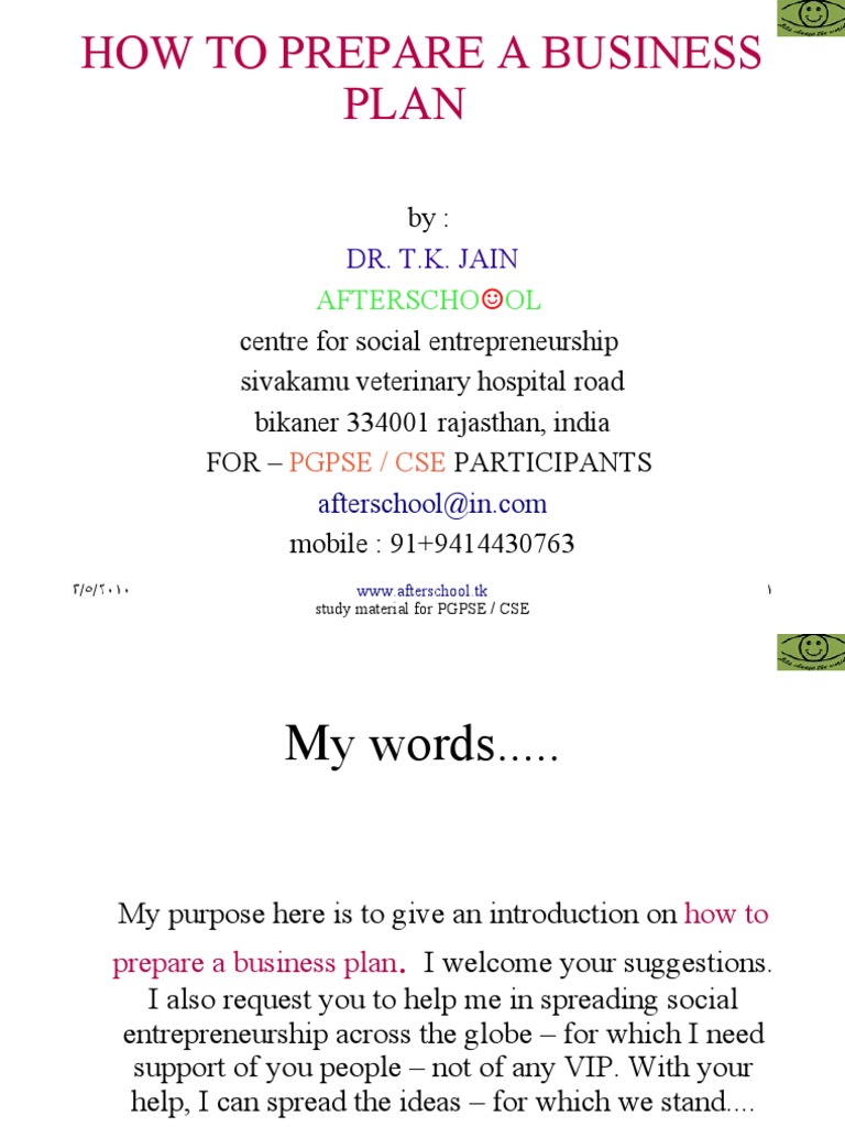 Business Plan Preparation Guide | PDF | Entrepreneurship | Marketing