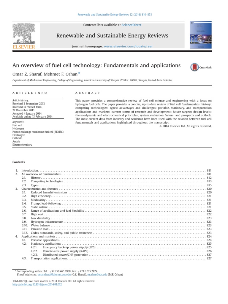 An Overview Of Fuel Cell Technology Fundamentals And Applications