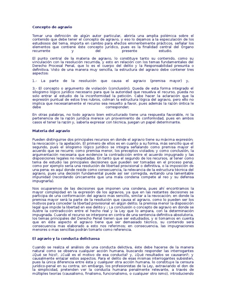 Definición y Estructura del Agravio | PDF | Delito | Derecho penal