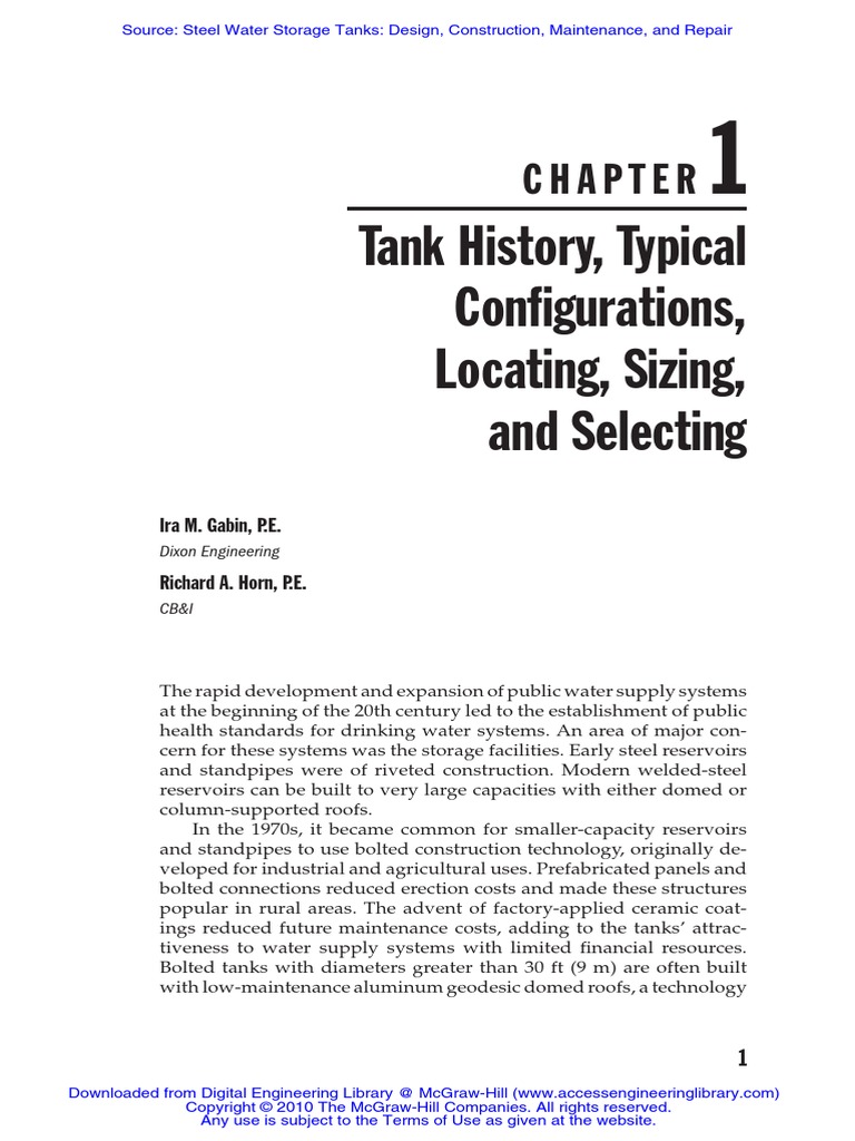 Steel Water Storage Tanks Design Construction Maintenance and Repair ...