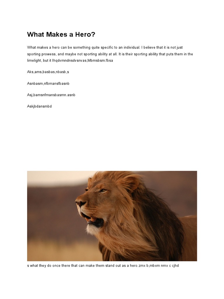 What Makes A Hero? | PDF | Hero | Courage