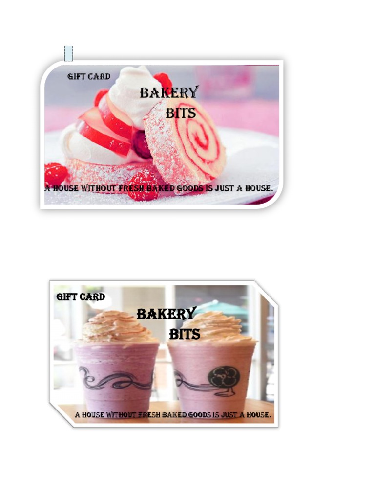 Bakery Gift Card for Fresh Treats | PDF