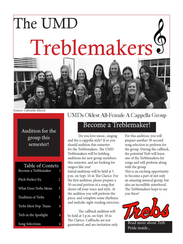 Treblemakers: The Umd | PDF | Audition | Performing Arts