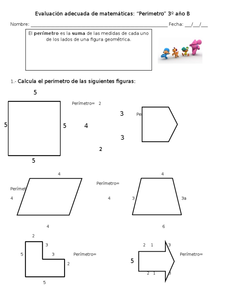 Cálculo de Perímetros en Figuras Geométricas | PDF