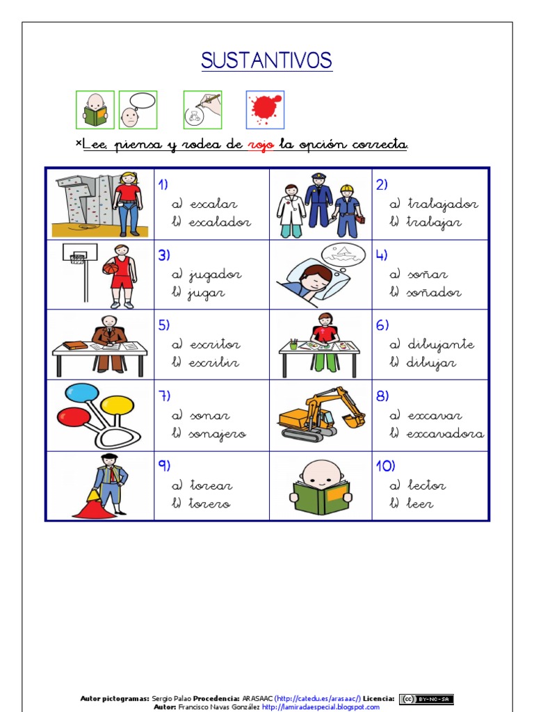 SUSTANTIVOS (ARASAAC)
