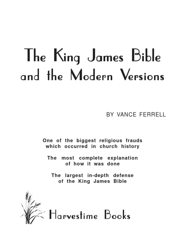 The King James Vs Modern Versions | PDF | Douay–Rheims Bible | King ...