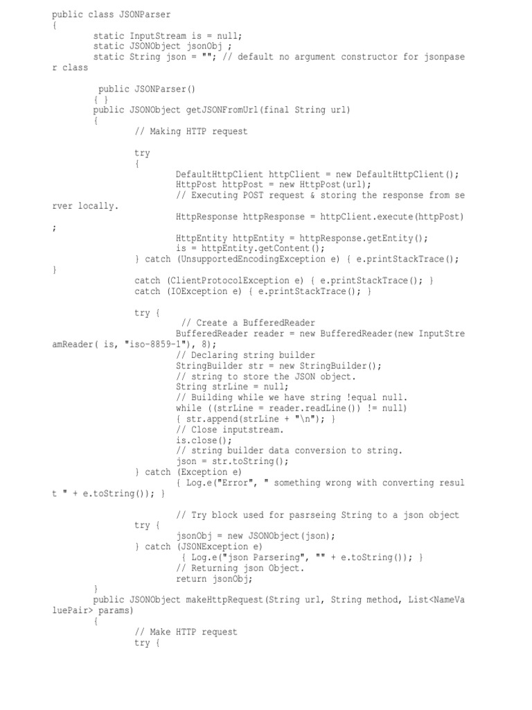 Android Default Json Parsor Class | PDF | String (Computer Science) | Json