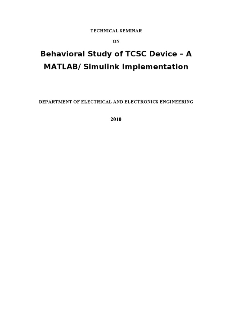 Thyristor Controlled Series Compensator | PDF | Capacitor | Electric ...