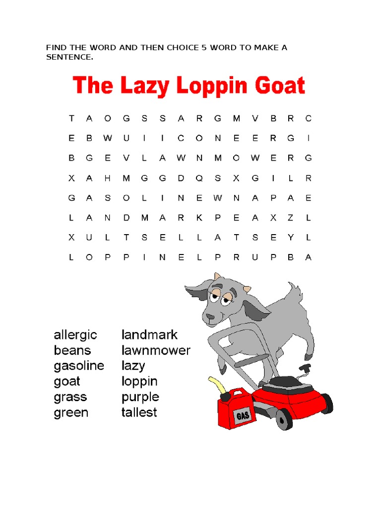 Word Search Goat | PDF