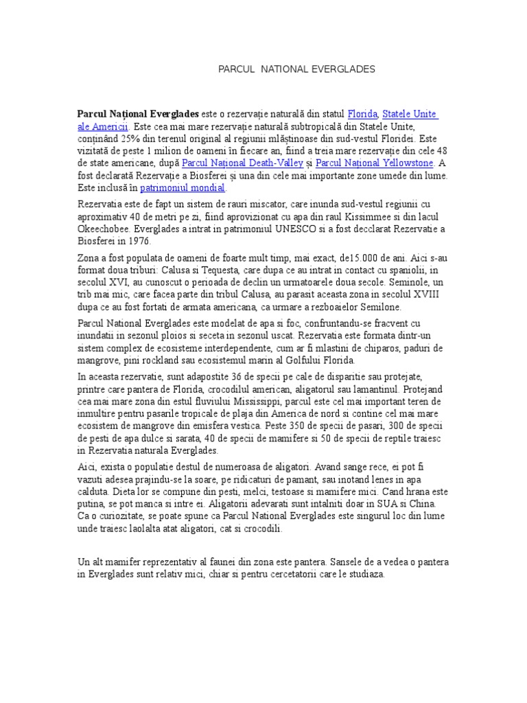 Parcul National Everglades | PDF