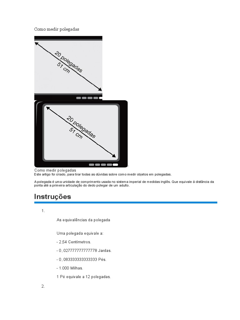 Como Medir Polegadas | Polegada | Duração