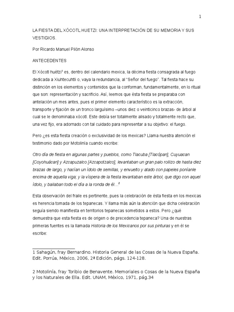 La Fiesta Del Xocotl Huetzi: Una Interpretación de Su Memoria y Sus ...