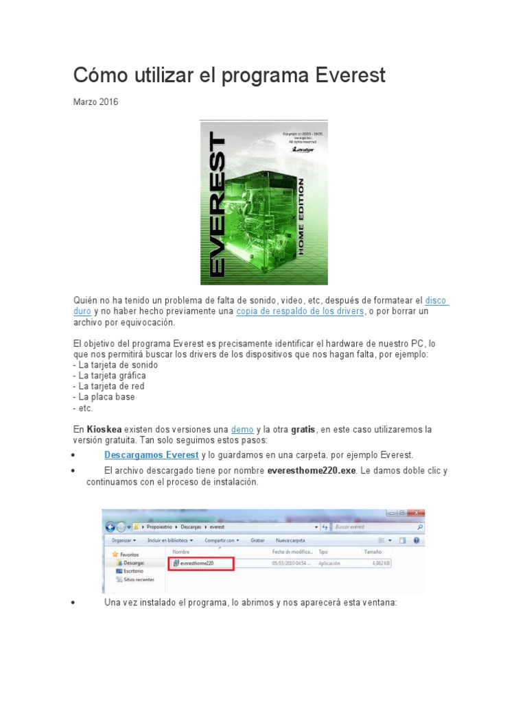 Cómo Utilizar El Programa Everest | PDF | Memoria de acceso aleatorio ...