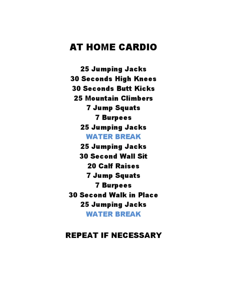 Quick At-Home Cardio Routine | PDF