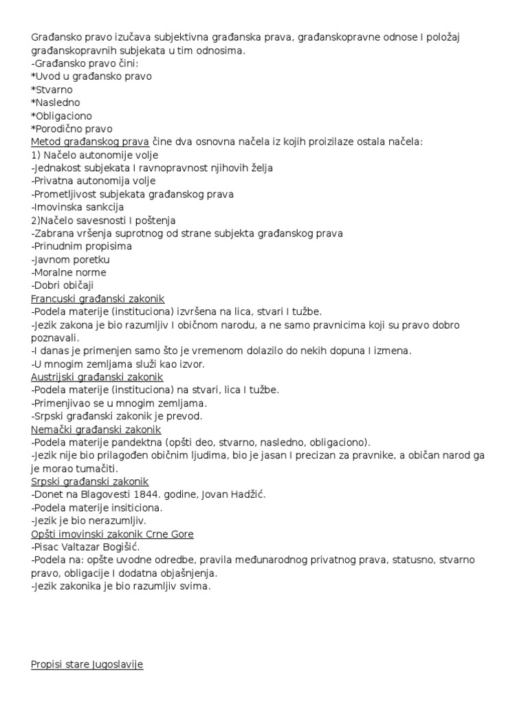 Uvod U Građansko Pravo | PDF