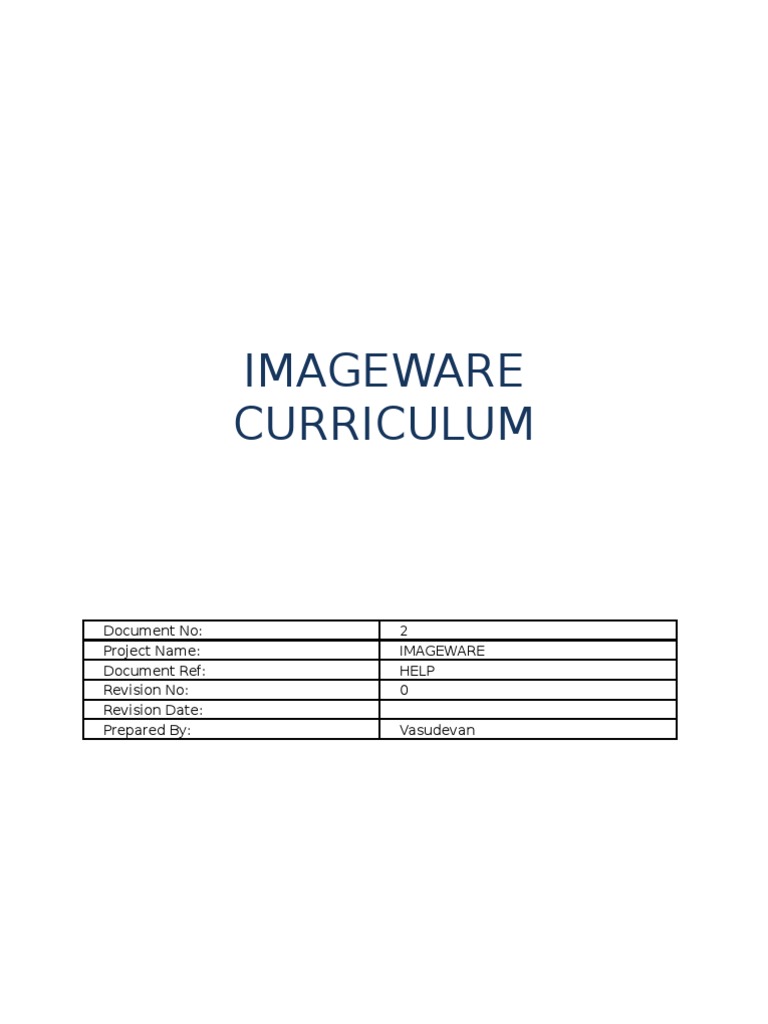 IMAGEWARE Syllabus R0 | PDF | 3 D Modeling | Image Scanner