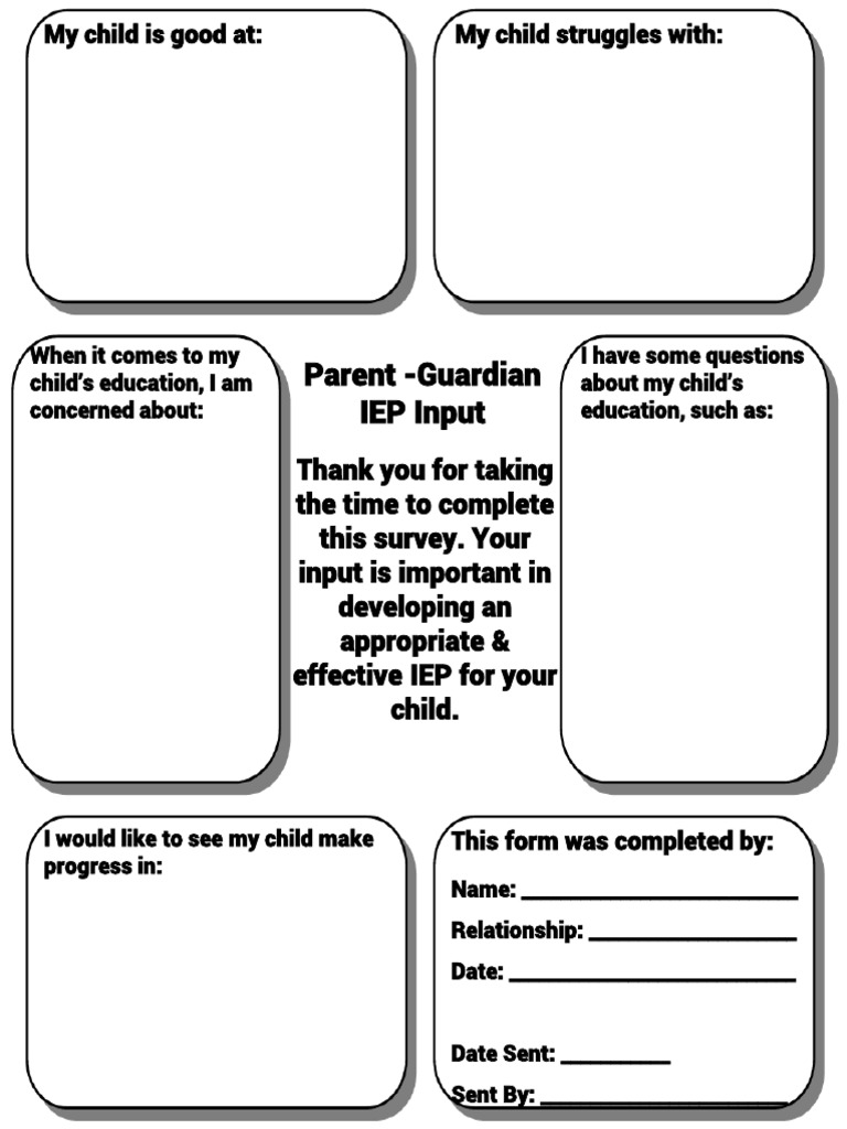Parent-Guardian IEP Survey | PDF