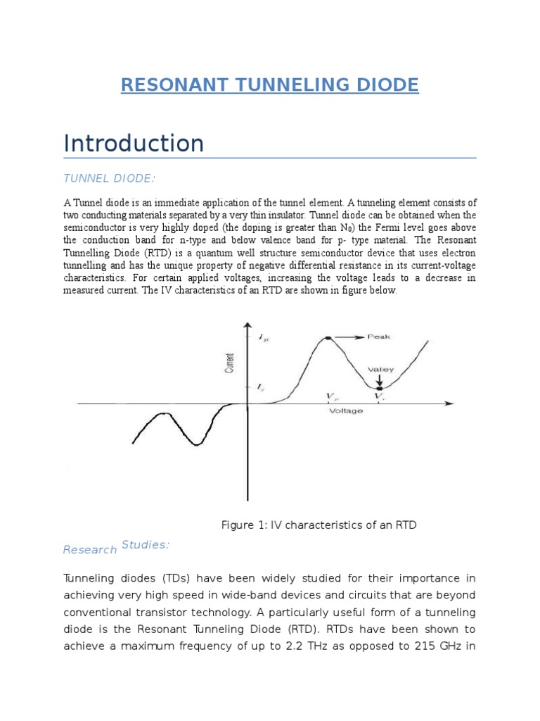 Resonant Tunneling Diode | PDF | Quantum Tunnelling | P–N Junction