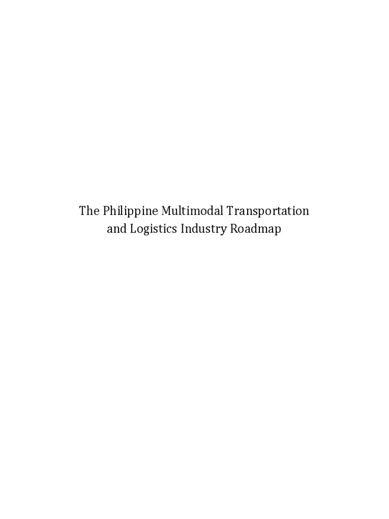 Philippine Multimodal Transportation and Logistics Industry Roadmap ...