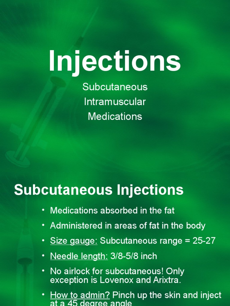 Proper Techniques for Administering Subcutaneous and Intramuscular ...