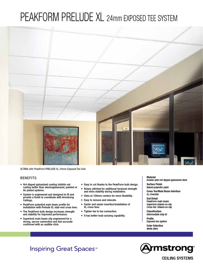Prelude XL 24mm Ceiling Grid System | PDF | Galvanization | Computing ...