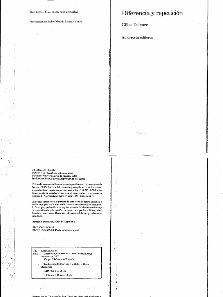 Diferencia y Repeticion Deleuze | PDF
