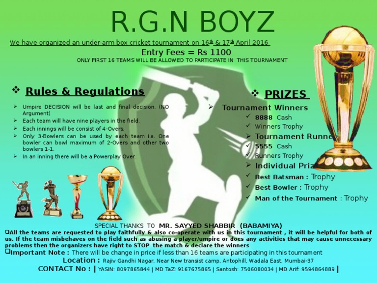 Rules & Regulations Prizes: Entry Fees Rs 1100 | PDF
