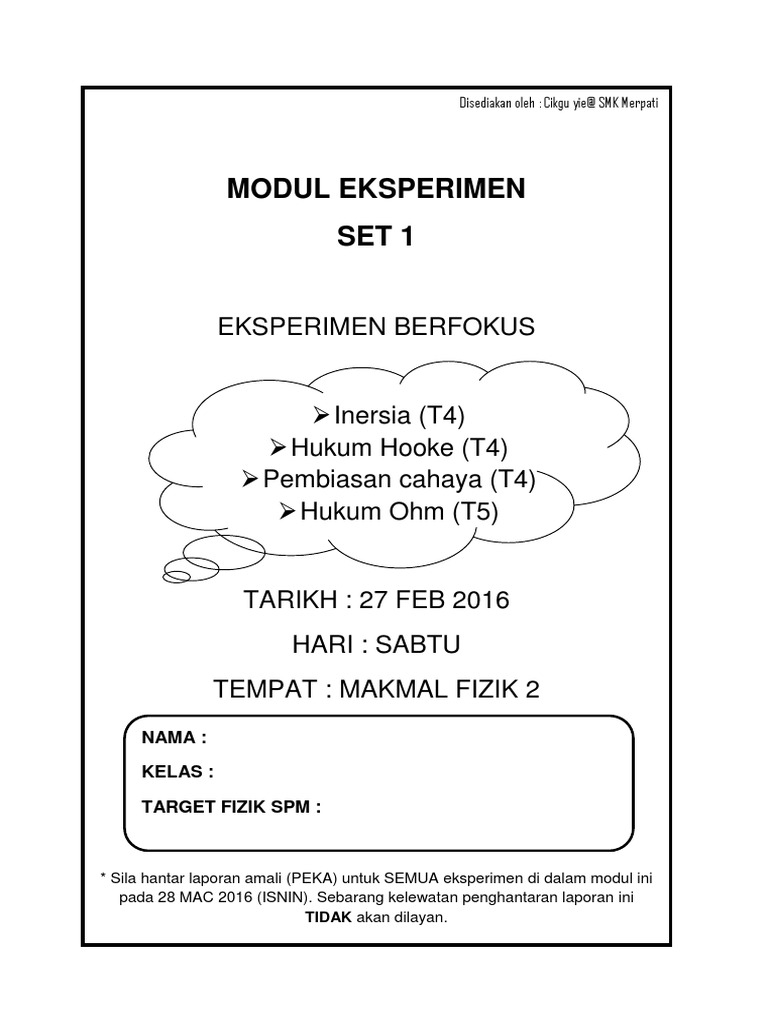 Modul Eksperimen Fizik Pelajar | PDF
