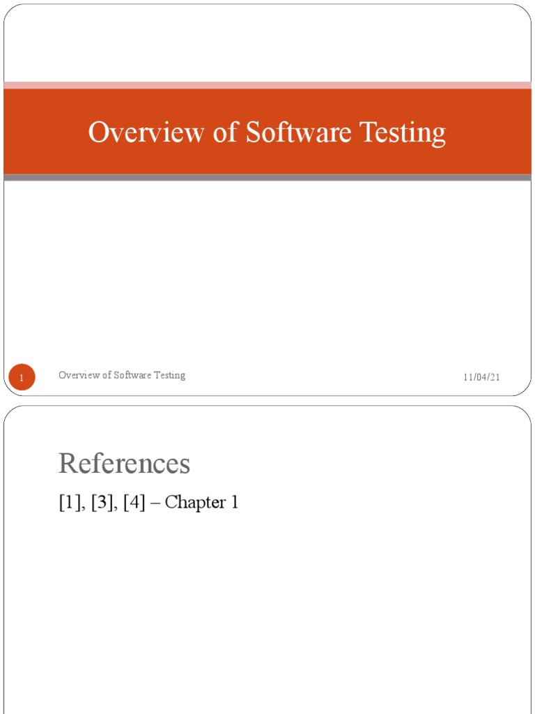Chapter1 - Overview | PDF | Software Testing | Computer Programming Tools Chapter1 - Overview | PDF | Software Testing | Computer Programming Tools
