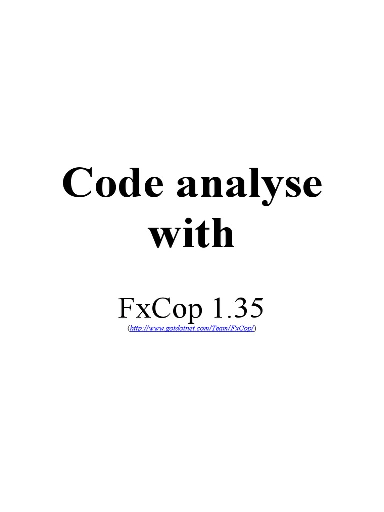 Source Code Analyse With FxCop 1.35 | PDF | Command Line Interface | Library (Computing)