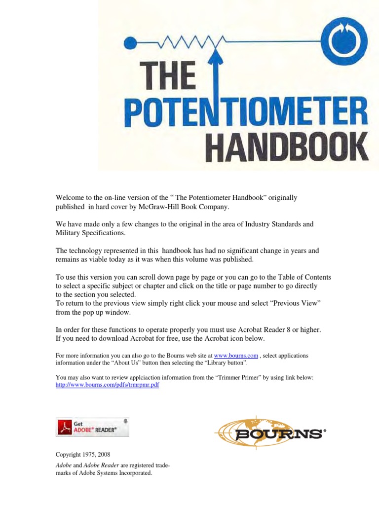Online Potentiometer Handbook | PDF