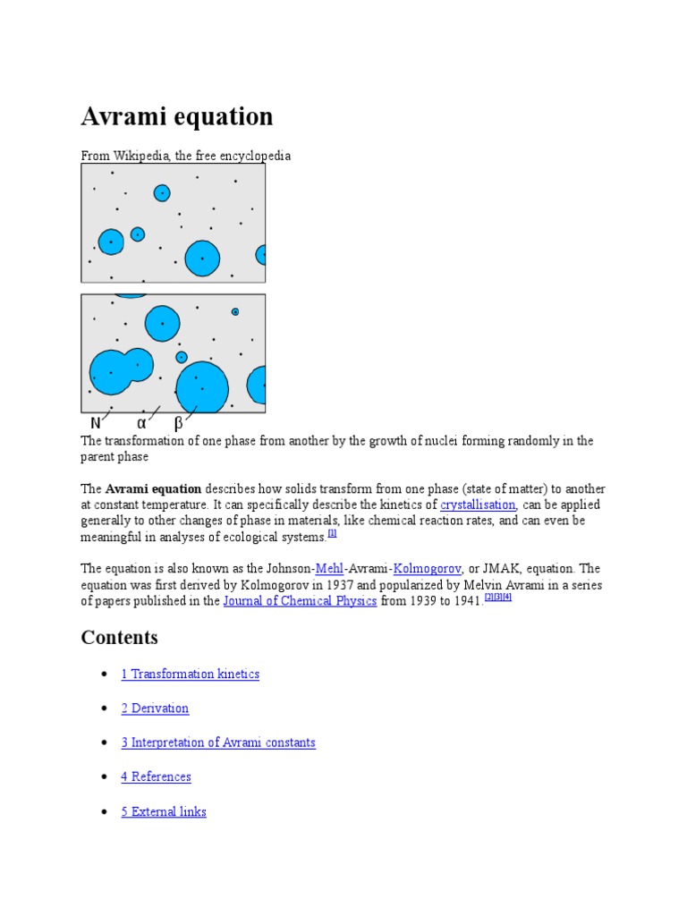 Avrami Equation | Condensed Matter Physics | Mechanics