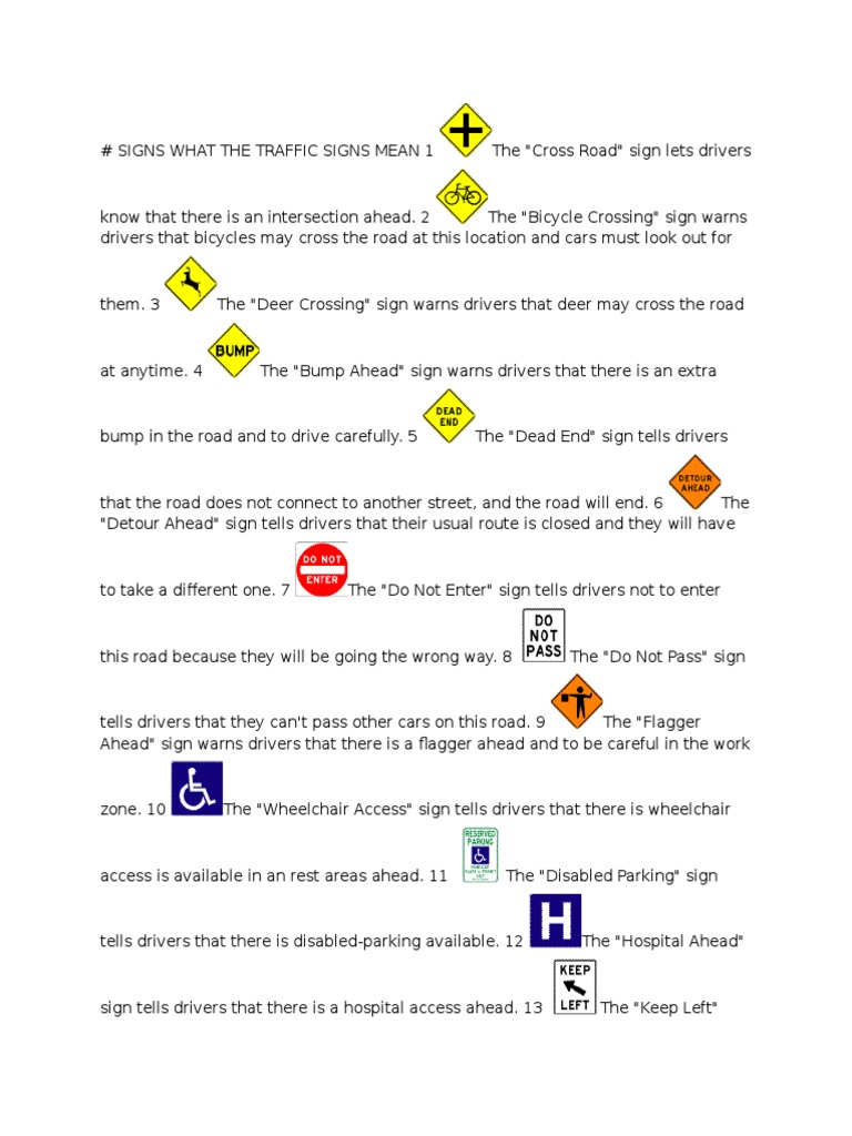Traffic Signs Explained | PDF | Pedestrian Crossing | Traffic