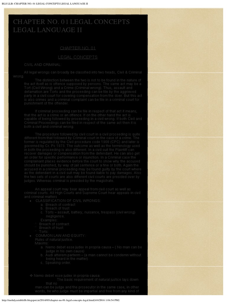 Legal Concepts and Language in LLB | PDF | Obiter Dictum | Precedent