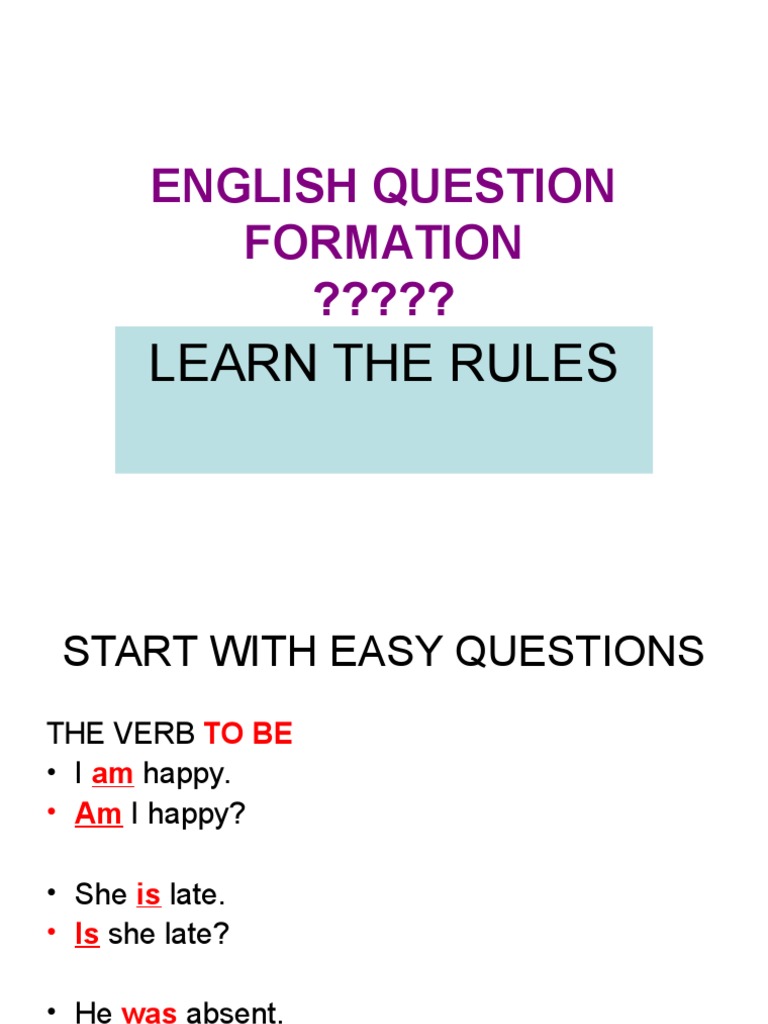 English Question Formation Guide | PDF | Grammatical Tense | Verb