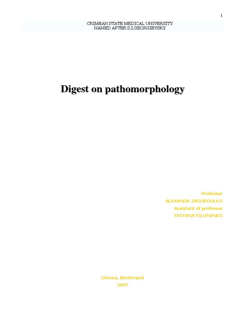 PART II - Pathological Morphology For The Medical Student | PDF