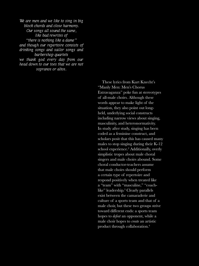 Gender Trouble Males Adolescence and Masculinity in The Choral Context ...