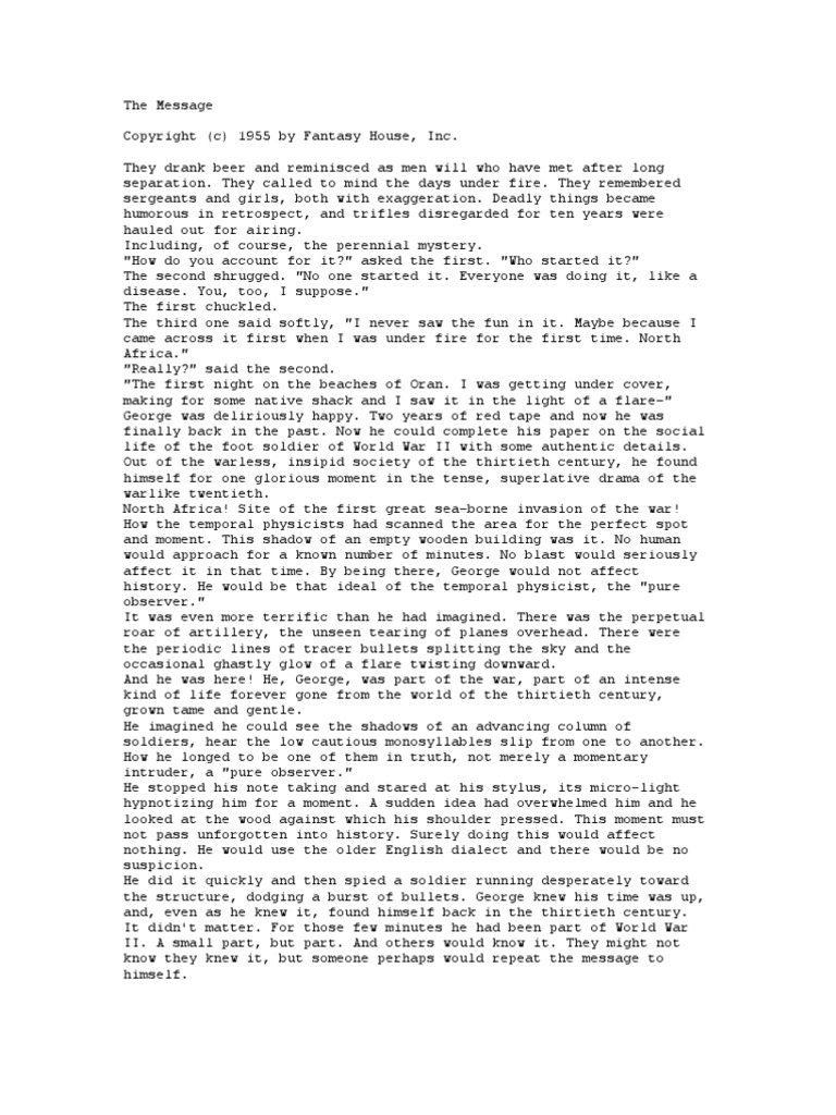 Asimov, Isaac - The Message | PDF