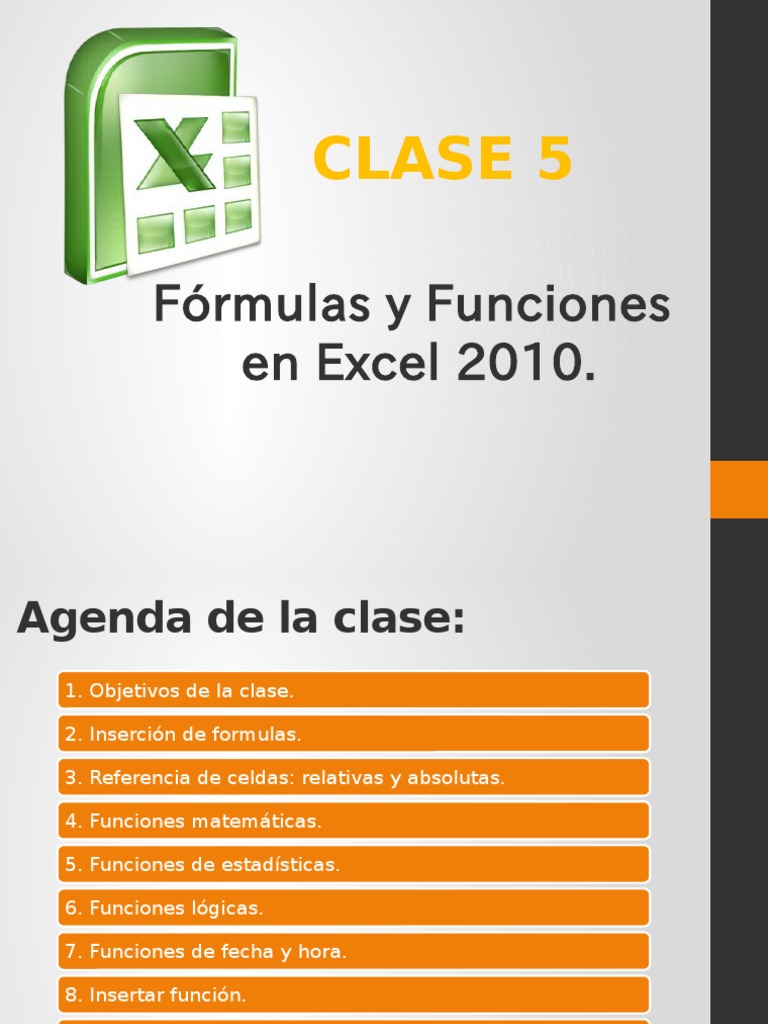 Funciones y Fórmulas en Excel 2010 | PDF | Fórmula | Microsoft Excel