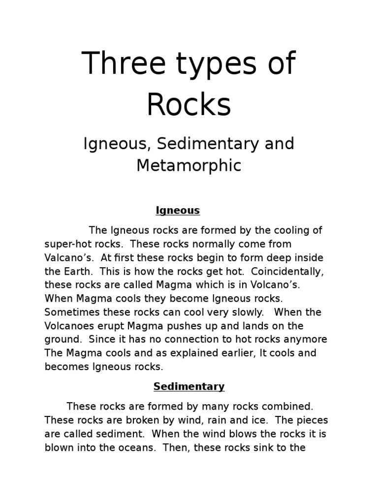 Three Main Types of Rocks Explained | PDF
