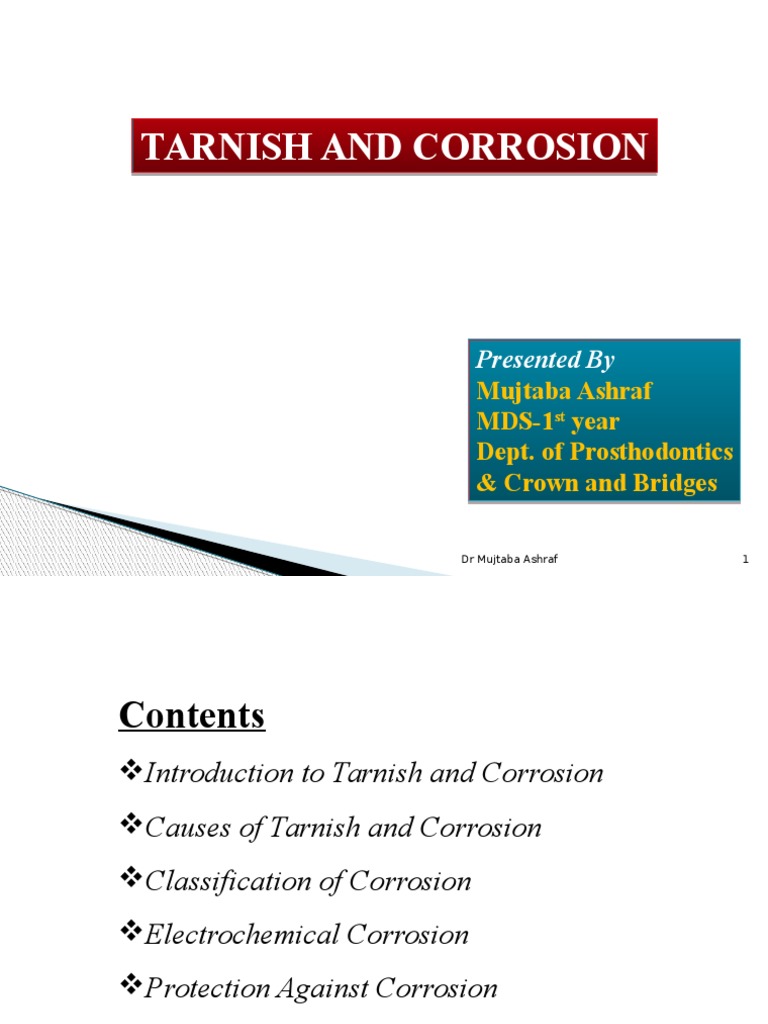 Tarnish & Corrosion | Corrosion | Electrochemistry