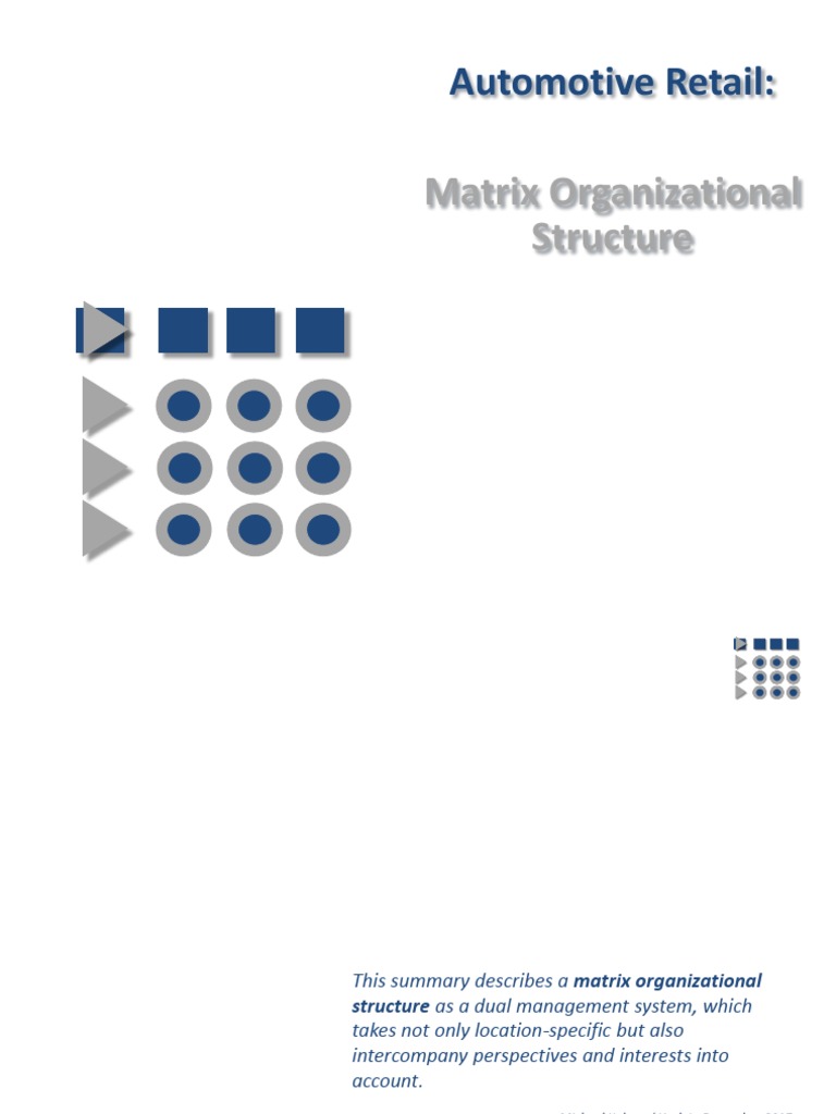 Automotive Retail:: Matrix Organizational Structure | PDF | Volkswagen ...